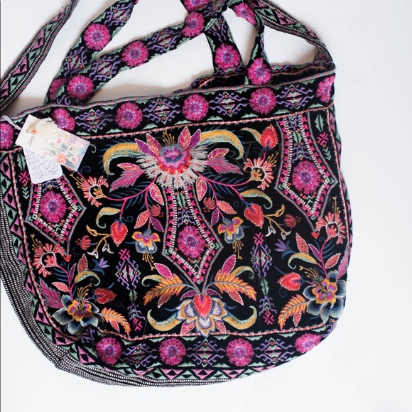 Johnny Was | Bags | Johnny Was Ioana Velvet Embroidered Tote New | Poshmark